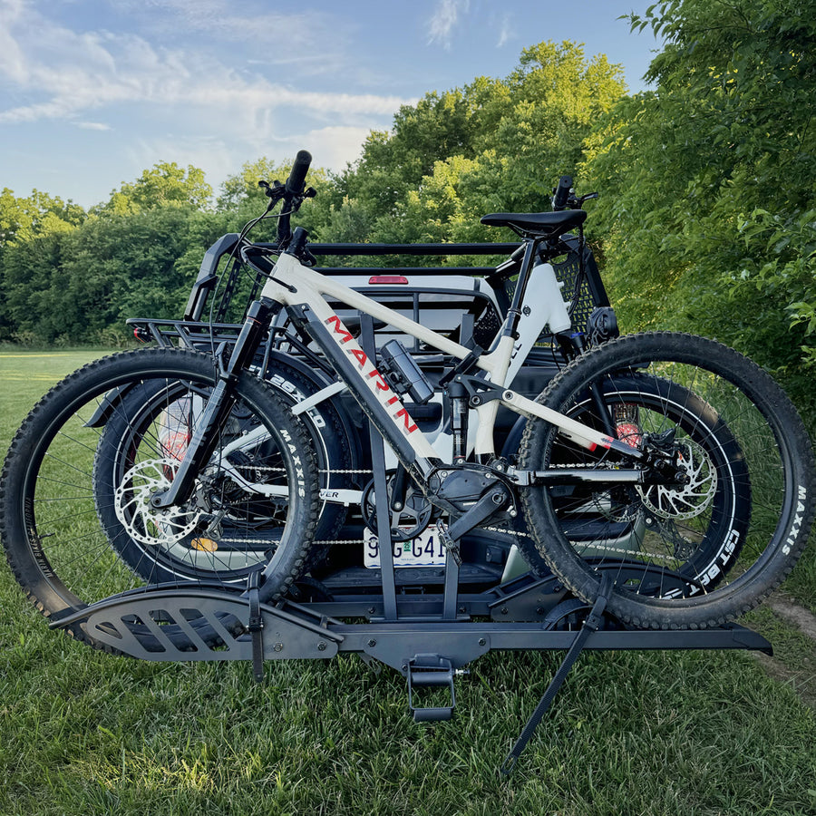 2-Bike Hitch Electric Bike Rack, Folding Fat Tire E-Bike Carrier, 200 ...