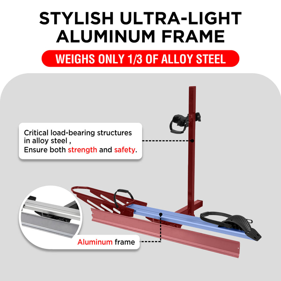 1-Bike Hitch E-bike Rack with Ramp, Lightweight Single Electric Bike C ...