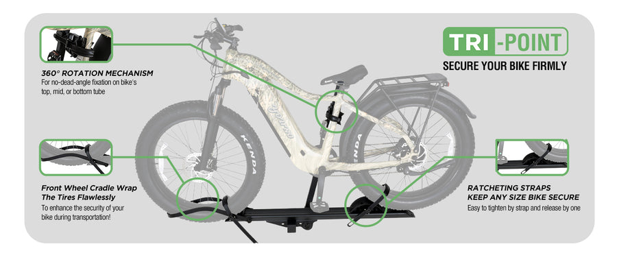 1-Bike Hitch E-bike Rack, Lightweight Single Electric Bike Carrier, 10 ...