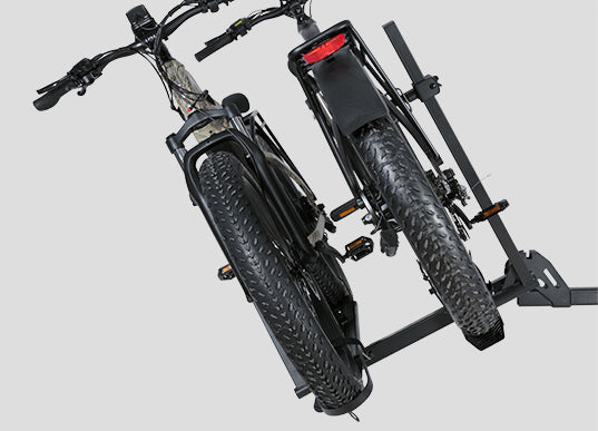 2-Bike Hitch Electric Bike Rack with Ramp, Folding Fat Tire E-Bike Car ...