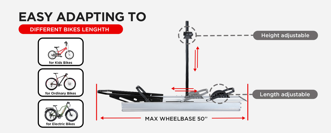 Foldable 1-Bike Hitch E-bike Rack with Ramp, Folding Single Electric B ...